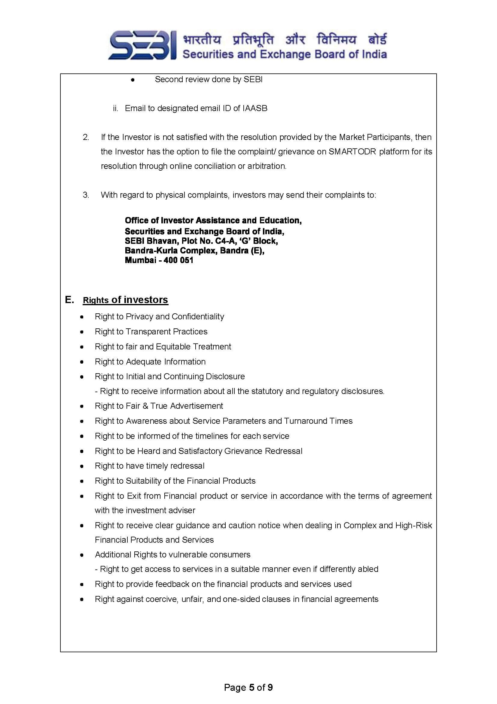 SEBI Disclosures | Samasthiti Advisors