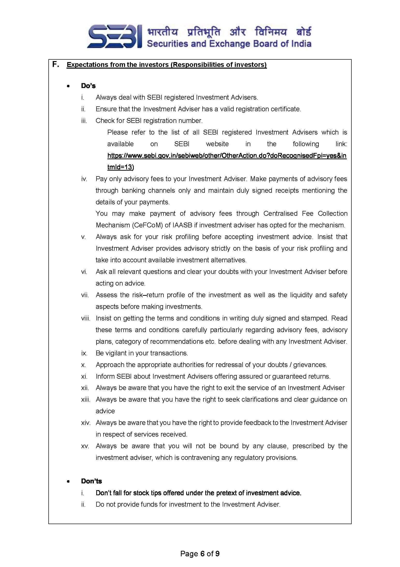 SEBI Disclosures | Samasthiti Advisors